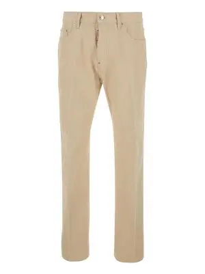 Dsquared2 642' Beige Jeans With Logo Patch On The Back In Denim For - Multicolor