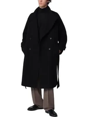 Tagliatore Wool-blend Double-breasted Coat - Black