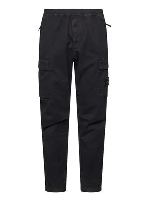 Stone Island Black Organic Stretch Broken Twill Cargo Trousers - Multicolor