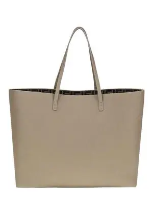 Fendi FENDI Roll Roman Leather Shopping Bag Cream