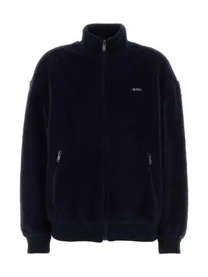 Prada PRADA Dark Pile Bomber Jacket Blue