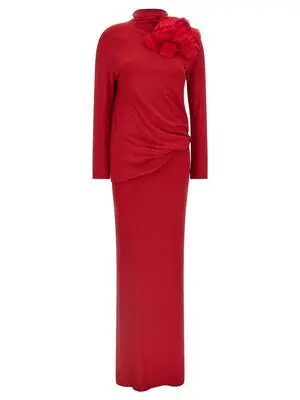 Magda Butrym Long Jersey Dress - Red