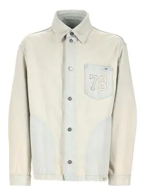 GOLDEN GOOSE Embroidered Pocket Denim Jacket - Cream