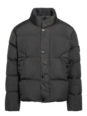 Stone Island STONE ISLAND Quilted Compass Lead Grey Polyamide Jacket Gray