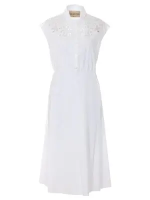 Valentino Garavani Embroidered Midi Dress - White