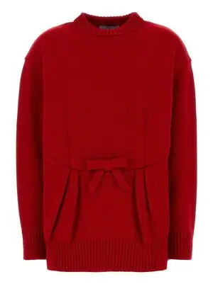Prada Wool Oversize Sweater - Red