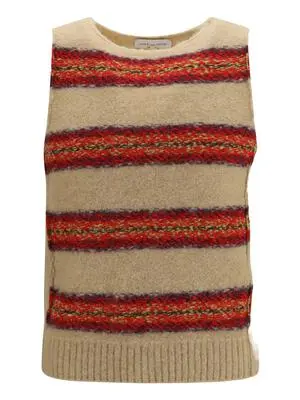 Dries Van Noten Striped Sleeveless Sweater Vest - Cream