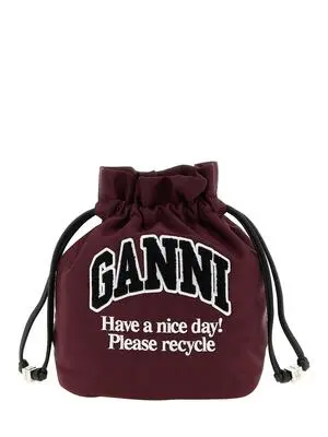 GANNI Logo Pouch - Merlot