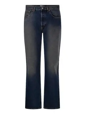 GOLDEN GOOSE Cotton Denim Straight Leg Jeans - Multicolor