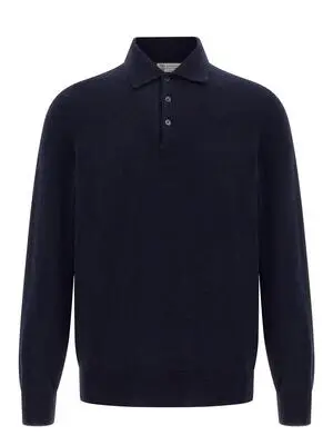 Brunello Cucinelli Cashmere Polo Shirt - Blue