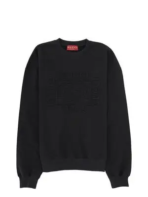 Gucci Sweatshirt With Embossed Logo - Black