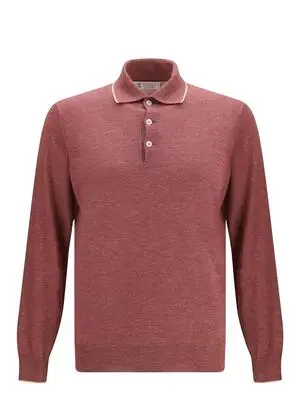Brunello Cucinelli Lightweight Cashmere, Silk And Hemp Knit Polo - Multicolor