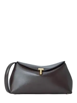 TOTEME Toteme Women T-Lock Leather Clutch Brown