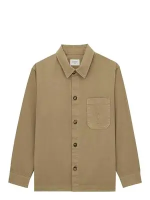 Saint Laurent Saint Laurent Men Cassandre Certified Cotton Overshirt Multicolor