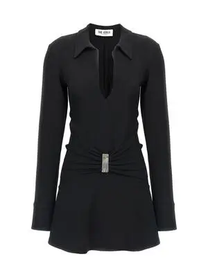 Attico Cady Polo Mini Dress - Black