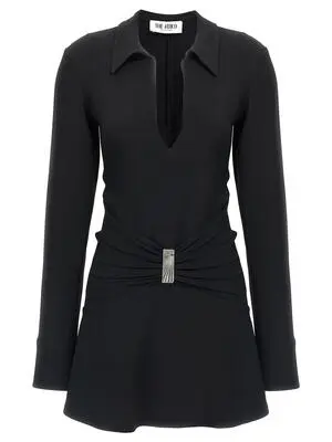 Attico Cady Polo Mini Dress - Black