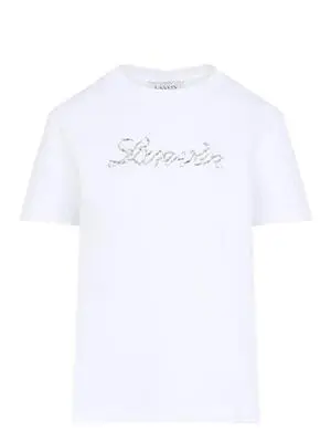 LANVIN Embroidered Script Logo T-shirt - White