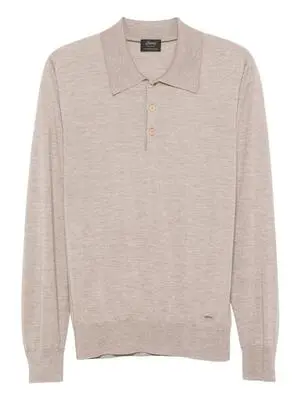 Brioni Brioni Men Cashmere And Silk Polo Shirt Multicolor