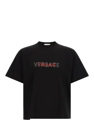 Versace Logo' T-shirt - Black