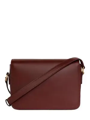 Celine Teen Triomphe Leather Crossbody Bag - Brown