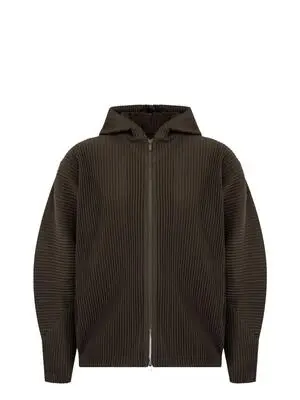Issey Miyake Pleated Zip Up Hoodie - Multicolor