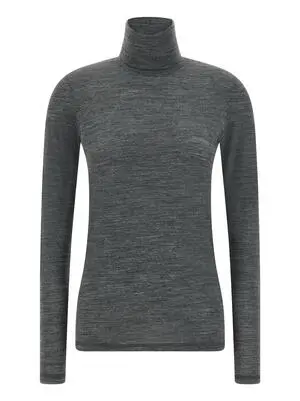 JIL SANDER High Neck Long Sleeve T-shirt - Gray