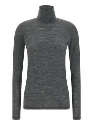 JIL SANDER High Neck Long Sleeve T-shirt - Gray