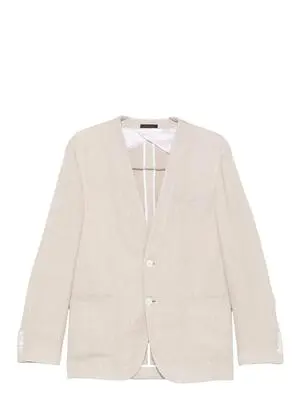 Brioni Linen And Silk Blend Jardigan - Multicolor