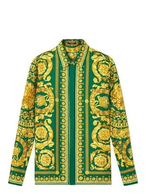 Versace Formal Shirt With Baroque Heritage Print - Multicolor