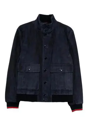 Gucci Leather Bomber Jacket - Multicolor