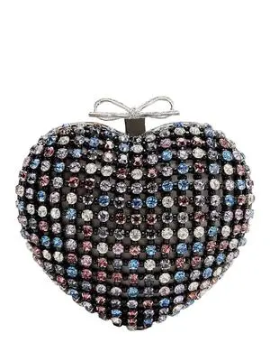 SELF-PORTRAIT Crystal Heart Clutch Bag - Multicolor