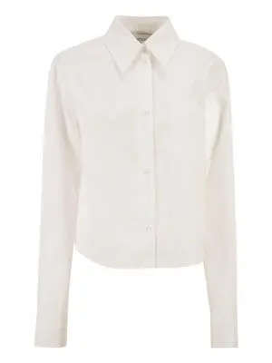 SPORTMAX SPORTMAX Cotton Crop Top With Pleated Back