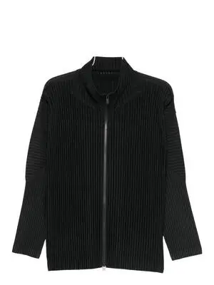 Issey Miyake HOMME PLISSE ISSEY MIYAKE Pleated High Neck Zip Up Shirt Multicolor