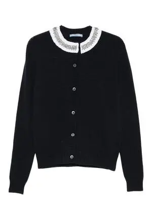 Prada Virgin Wool And Cashmere Cardigan - Blue