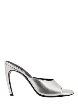 Attico Laminated Leather Betta Sandals Silver