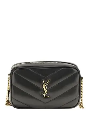 Saint Laurent Loulou Mini Leather Shoulder Bag - Black