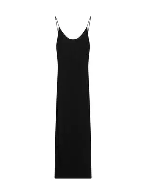 Saint Laurent Backless Viscose Maxi Dress - Black