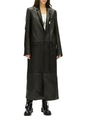 ANN DEMEULEMEESTER Leather Coat - Black
