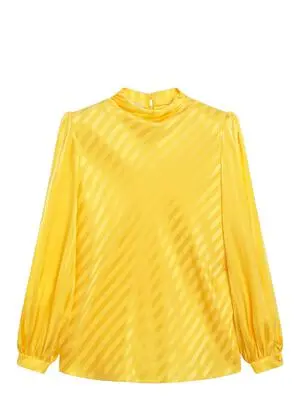 Valentino Garavani Vlogo Bright Narciso Jacquard Silk Top - Yellow