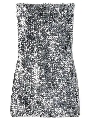 Gucci Sequin Strapless Cocktail Dress - Silver