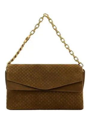 Gucci Camel Suede Large Shoulder Bag - Brown