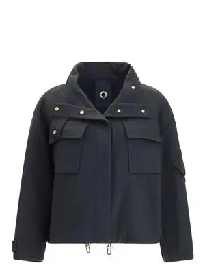 Giorgio Armani Coat Caban In Double Cashmere Blouson With High Collar - Gray