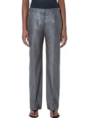 Acne Studios Coated Pinstripe Trousers - Gray
