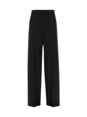 Balenciaga Wool Wide-leg Pant - Black