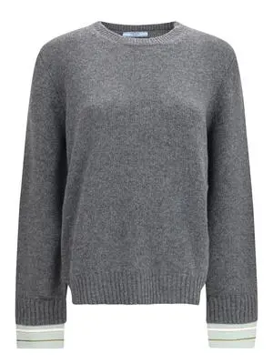 Prada Crewneck Wool Sweater - Gray
