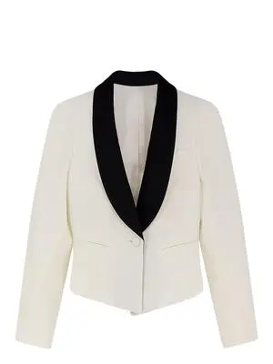 Alexander McQueen Wool Blazer With Satin Lapel - Multicolor