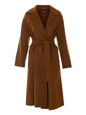 Max Mara Belted Wool Blend Coat - Brown