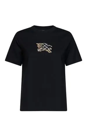 Burberry Equestrian Knight Design Cotton T-shirt - Multicolor