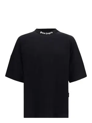 Palm Angels Classic T-shirt With Oversized Back Logo - Black