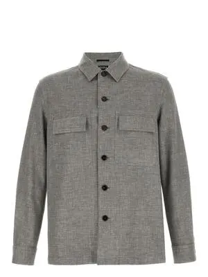Zegna Zegna Men 'Crossover' Overshirt Cream